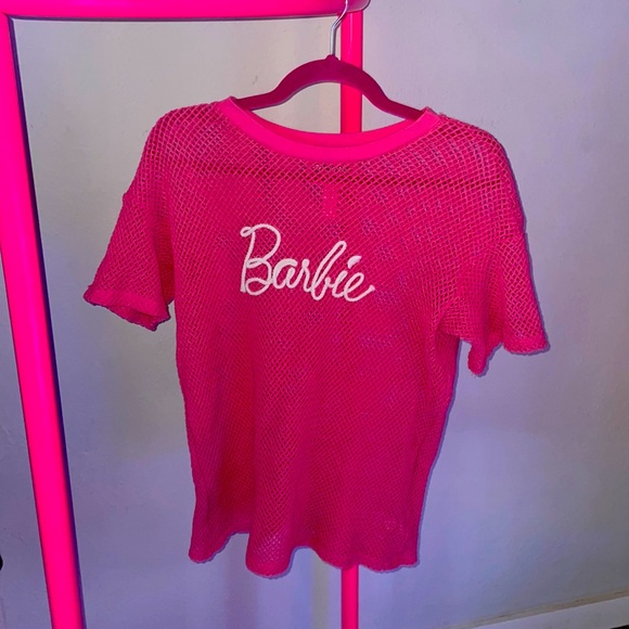 Tops | Small Barbie Netted Pink Shirt | Poshmark